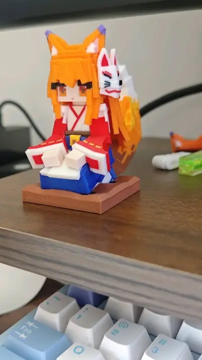 我的世界YSM酒狐蹲坐 - 免费 3D 打印模型 - MakerWorld