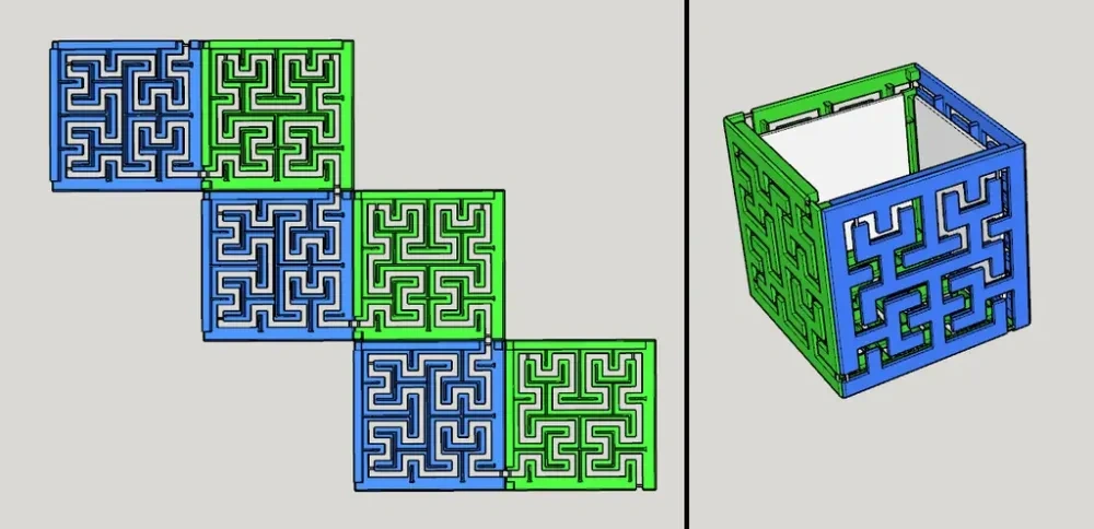 Slide Fidget - Hilbert's Curve 来自 twgondeck MakerWorld：免费下载 3D 模型