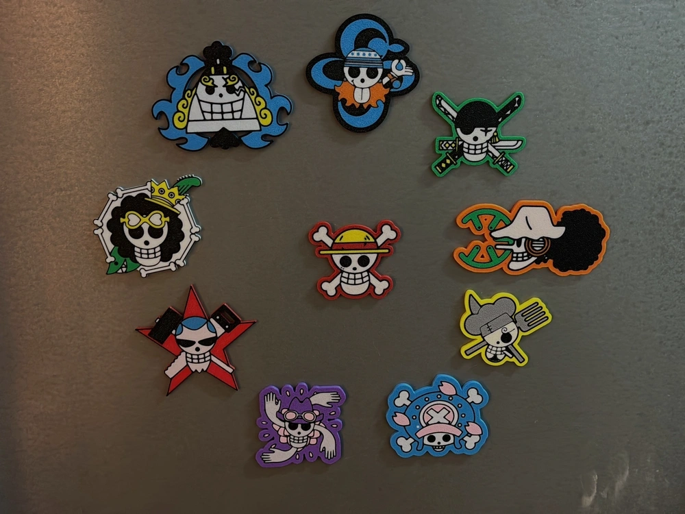 One Piece Magnets - 10 Mugiwaras 来自 Peter the printerMakerWorld：免费下载 3D 模型