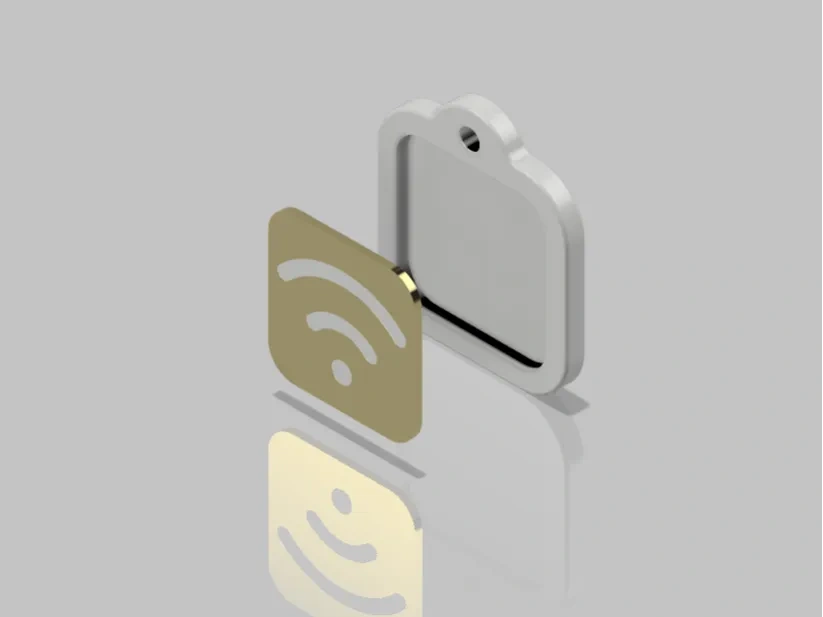 Keychain Wifi Logo with cutout for NFC chip 来自 3D-Works - MakerWorld