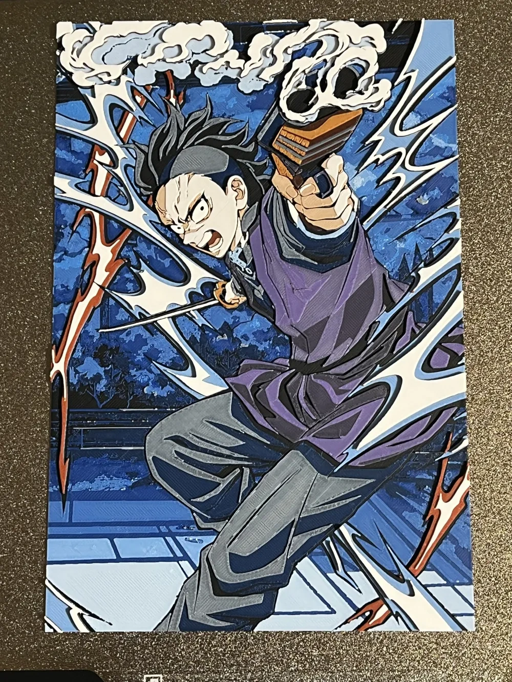 Genya Shinazugawa Demon Slayer Hueforge - 免费 3D 打印模型 - MakerWorld