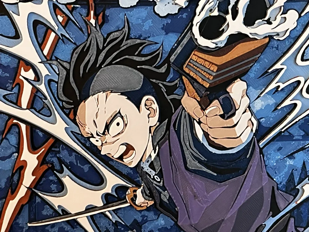 Genya Shinazugawa Demon Slayer Hueforge - 免费 3D 打印模型 - MakerWorld