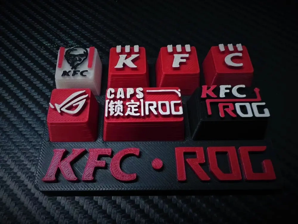 KFC肯德基与ROG败家之眼联名键帽套盒 来自 小路3D设计 MakerWorld：免费下载 3D 模型