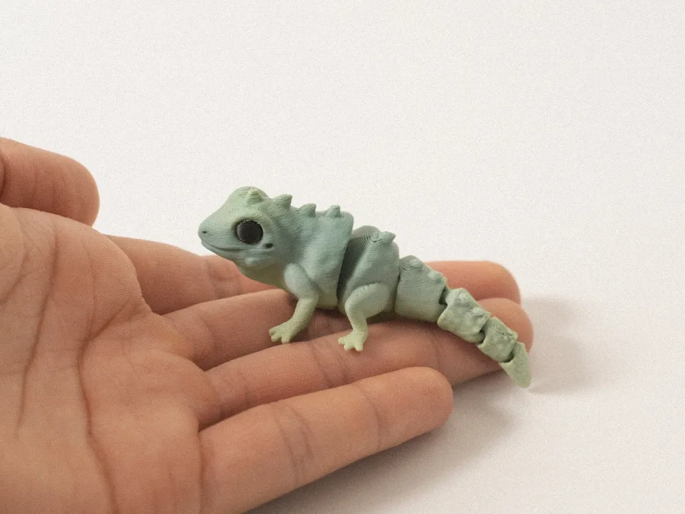 可动关节的变色龙和钥匙扣 来自 🟢 Flexi JIMGA MakerWorld：免费下载 3D 模型