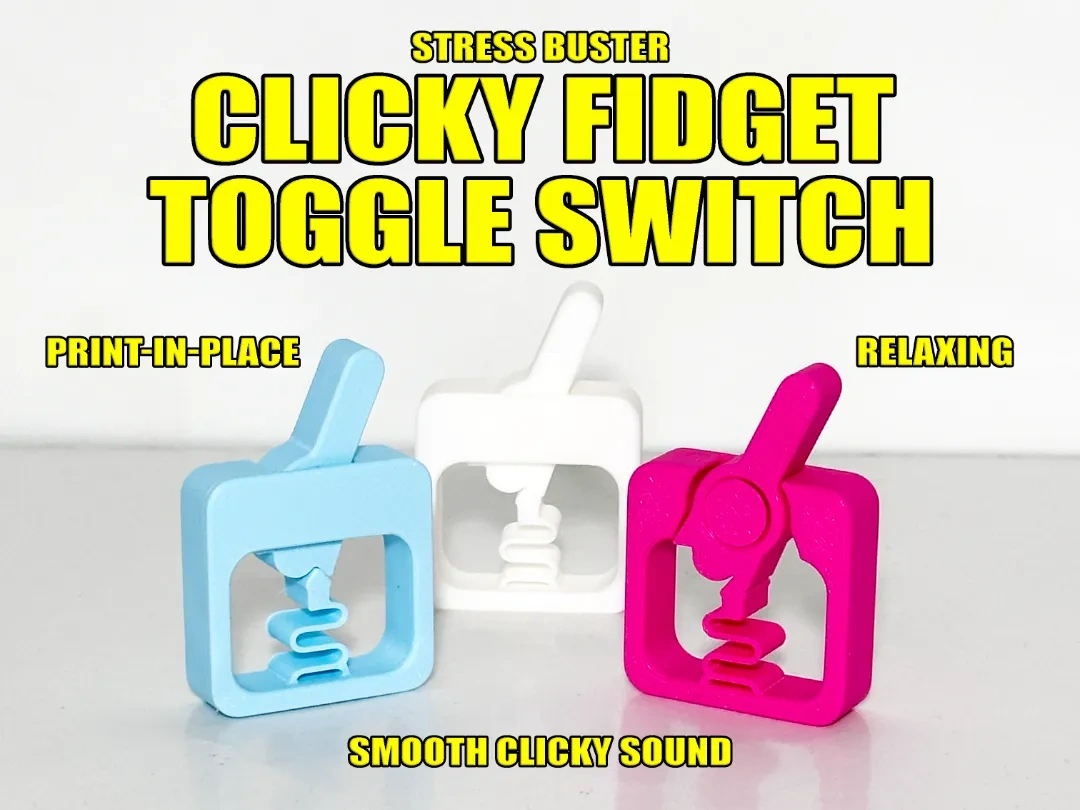 Print-in-Place Clicky Fidget Toggle Switch 来自 Anefecious - MakerWorld