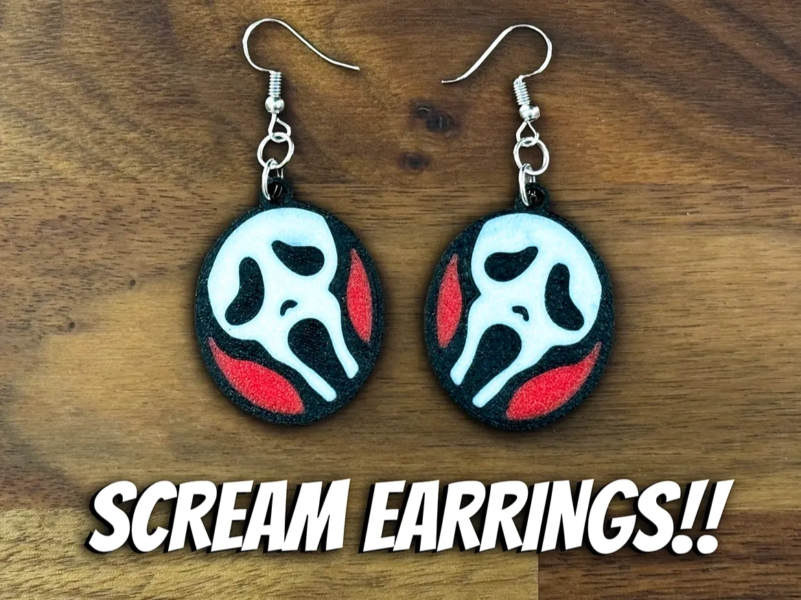Multicolor Scream Ghostface Halloween Earrings! 来自 Sulena 3D ...