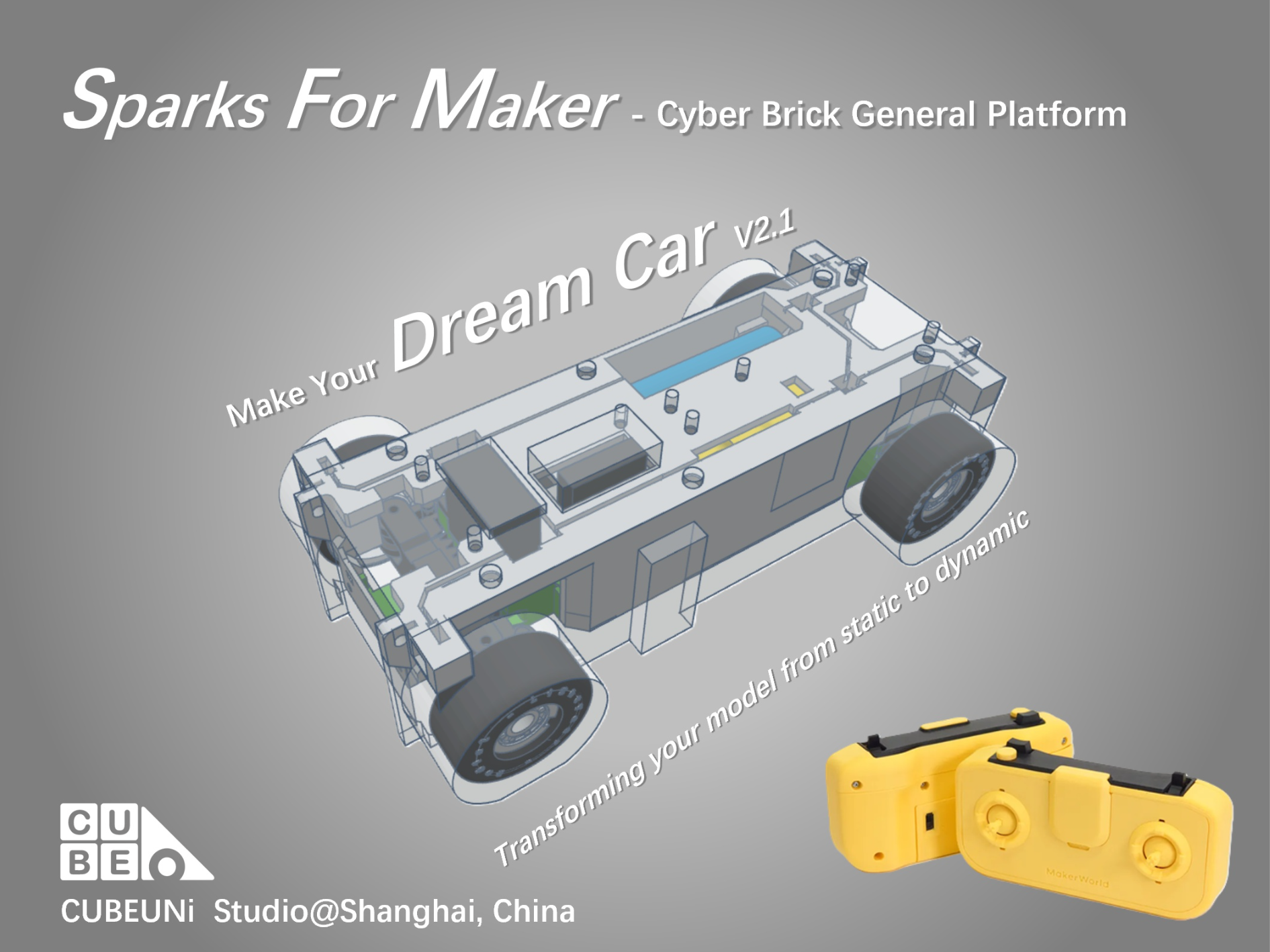 CUBEUNi-Sparks For Maker-Dream Car- CyberBrick kit 来自 CUBEUNi ...
