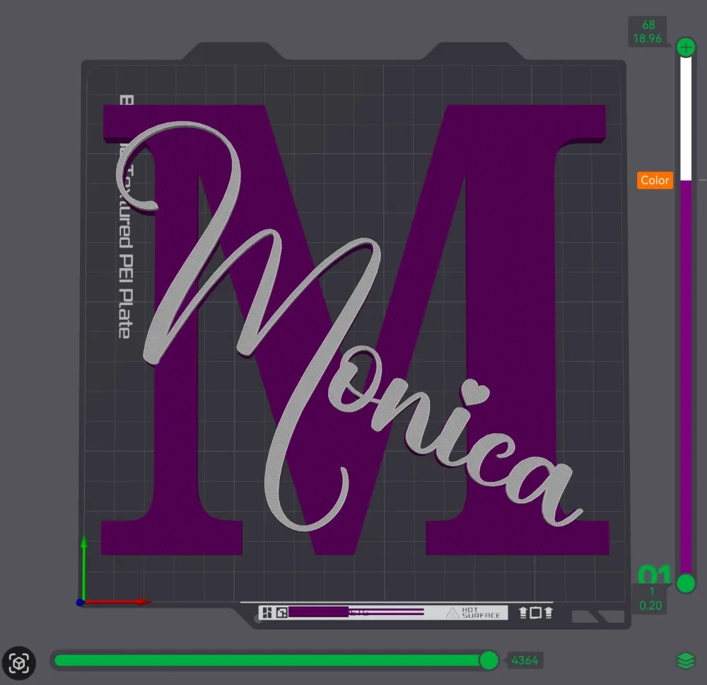 MONICA 姓名牌装饰摆件 - 免费 3D 打印模型 - MakerWorld