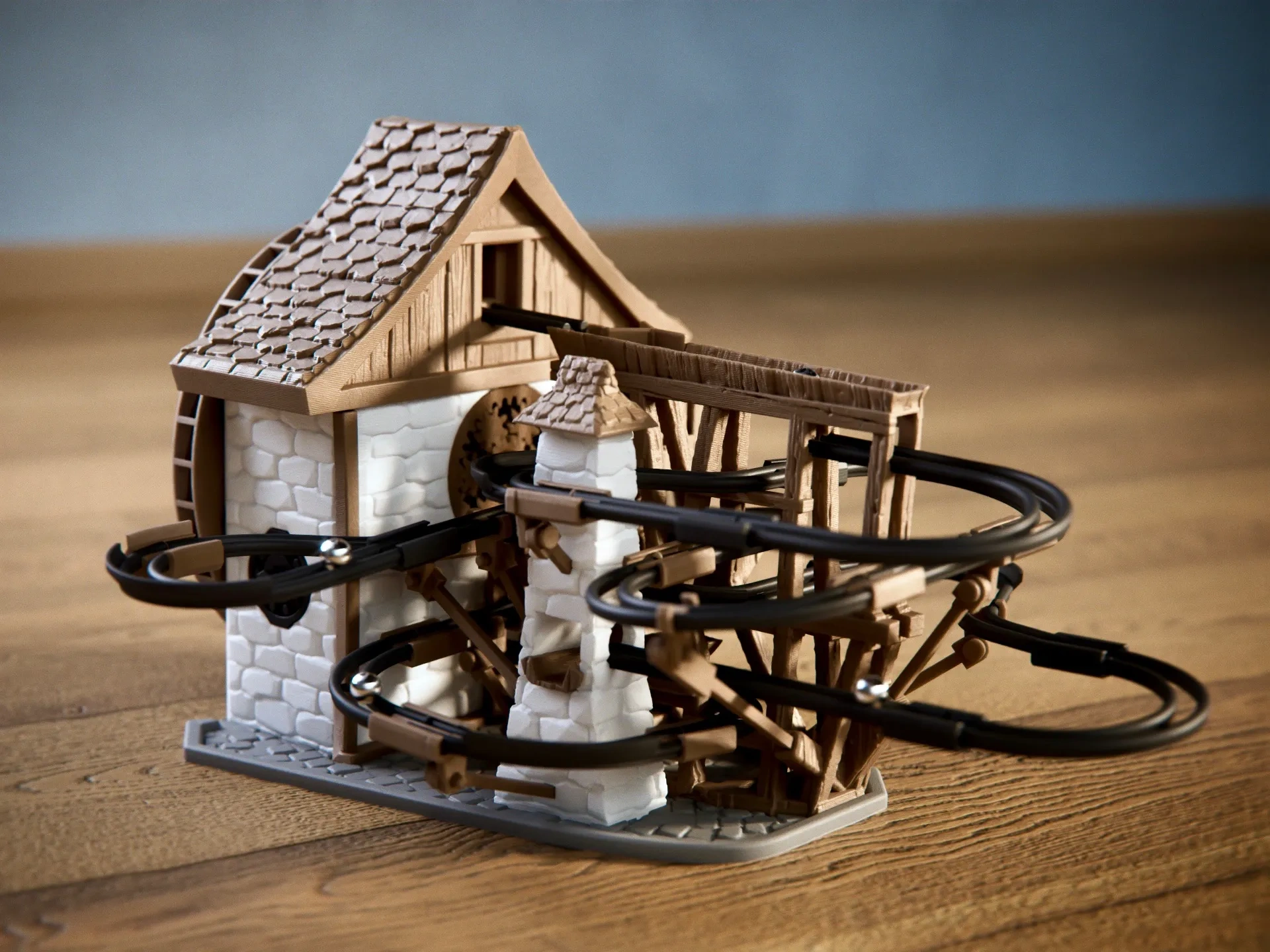 水车弹珠跑道 来自 Structales - Roadrunner4d MakerWorld：免费下载 3D 模型