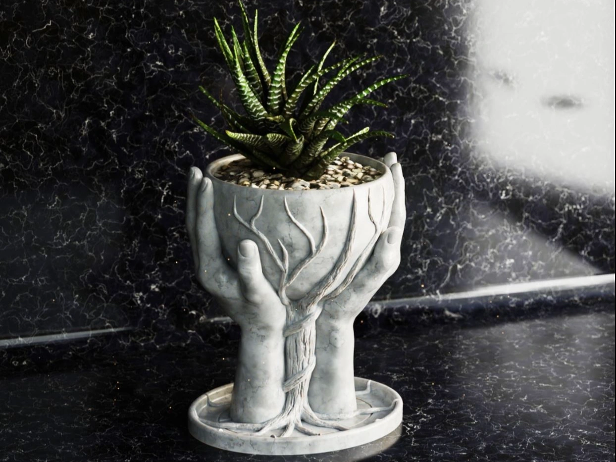 Hands Flower Pot 来自 uni3Dworld - MakerWorld