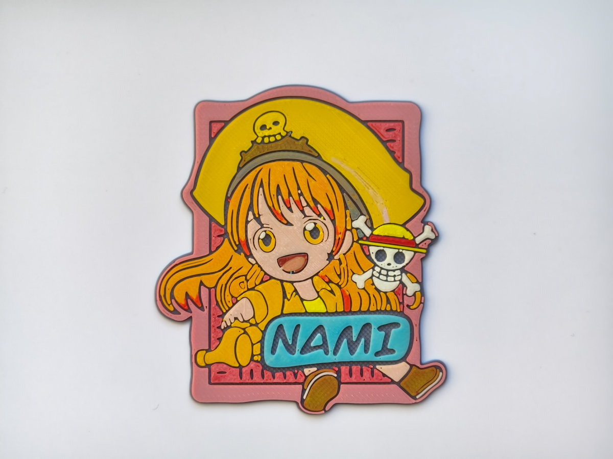 【4色打全彩】Q版海贼王 冰箱贴——娜美 - 免费 3D 打印模型 - MakerWorld
