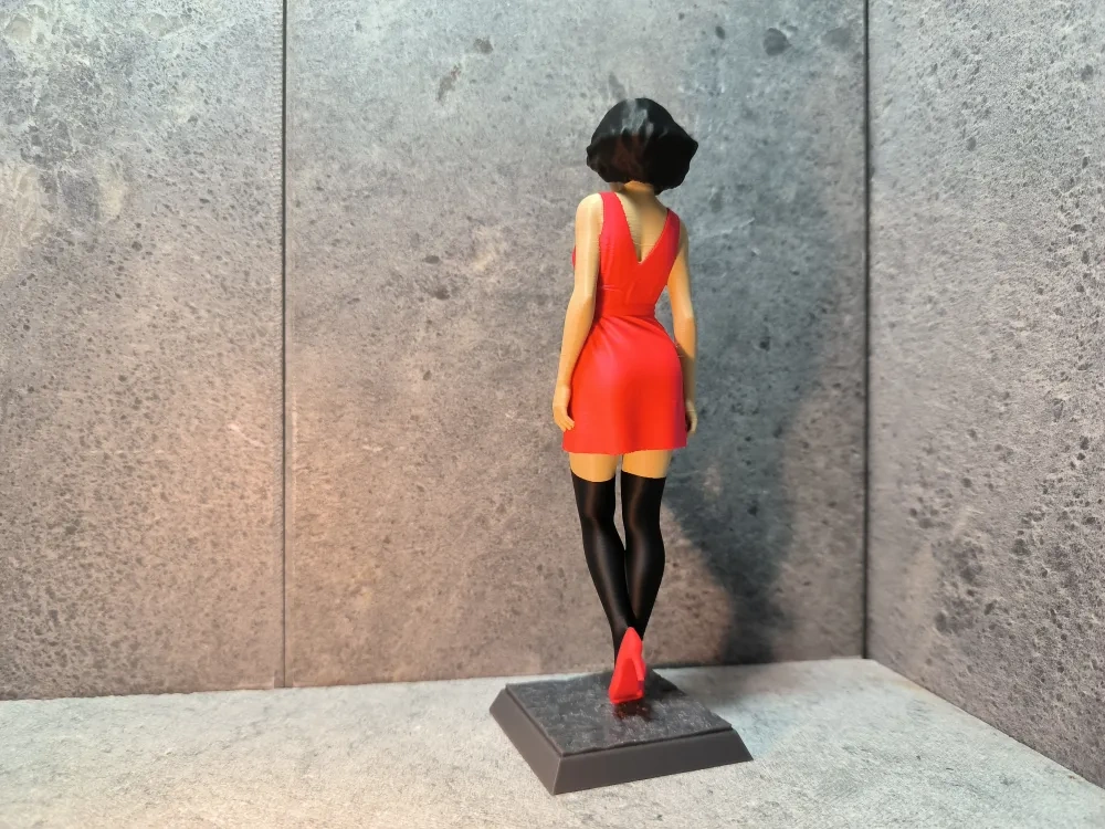 红衣女郎 - 穿着连衣裙的性感女士，带AMS和不带AMS - 免费 3D 打印模型 - MakerWorld