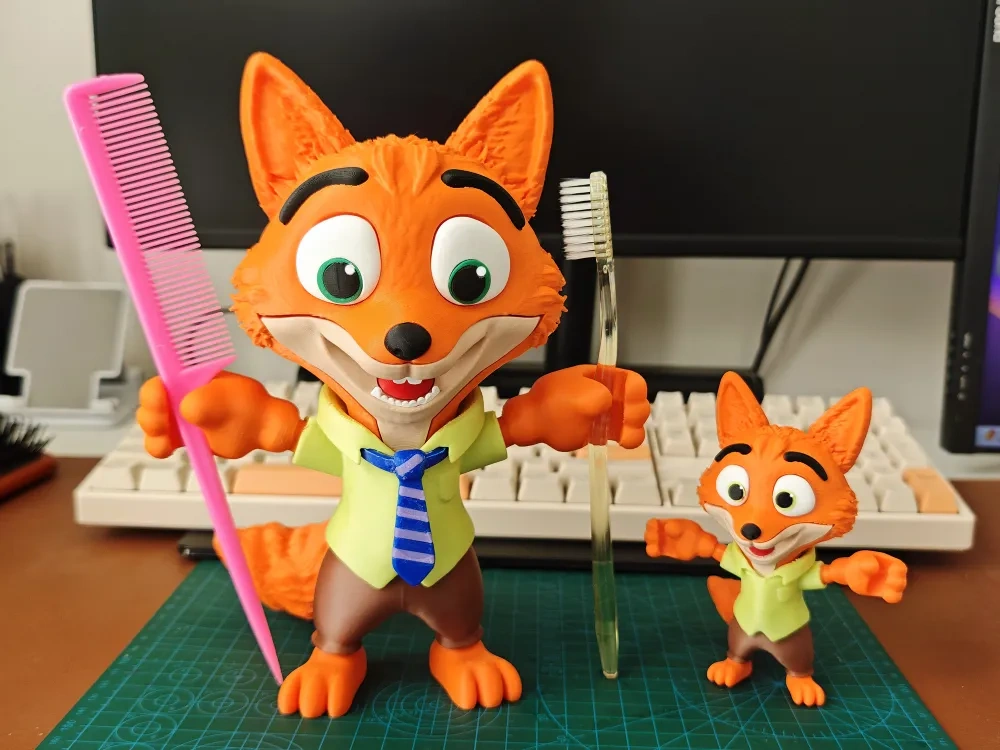 疯狂动物城2 狐狸Nick Wilde 尼克手办 牙刷放置餐具刀叉收纳置物 全部分件无需AMS多色 来自 3D次元小筑 MakerWorld ...