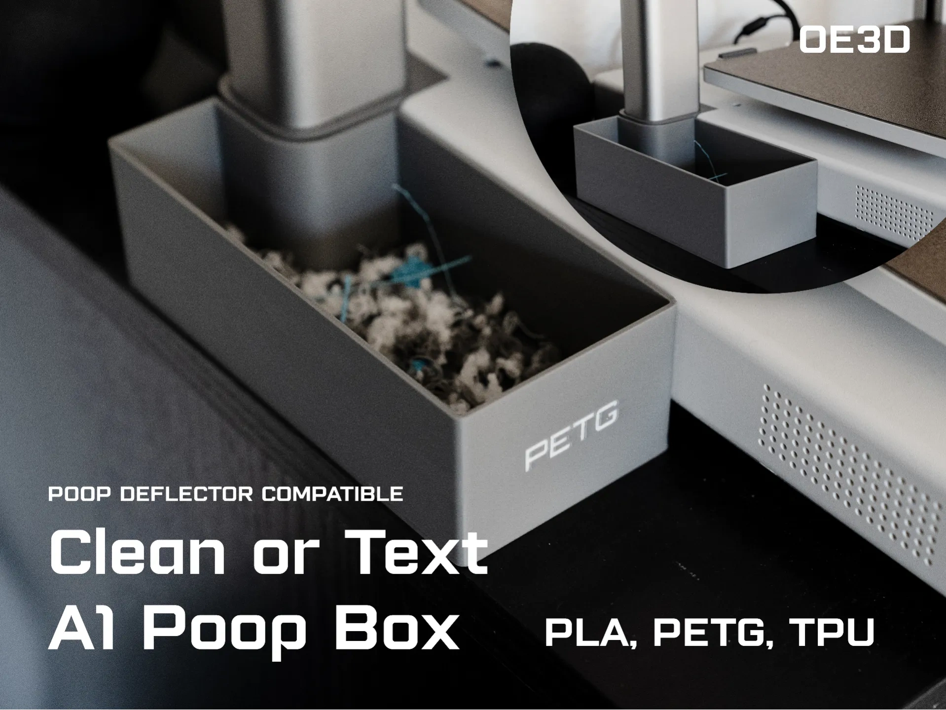 A1 Poop Bucket / Poop Box CLEAN or with TEXT 来自 OE3D - MakerWorld