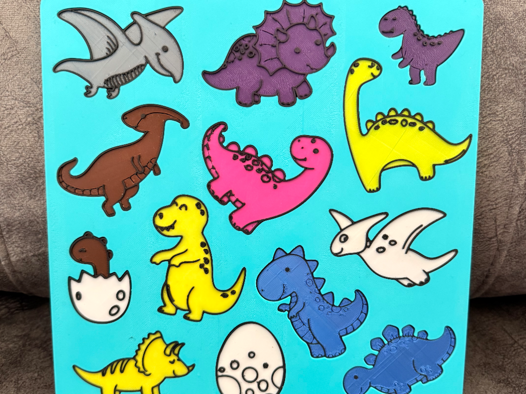 形状分类恐龙拼图 来自 DAN MakerWorld：免费下载 3D 模型