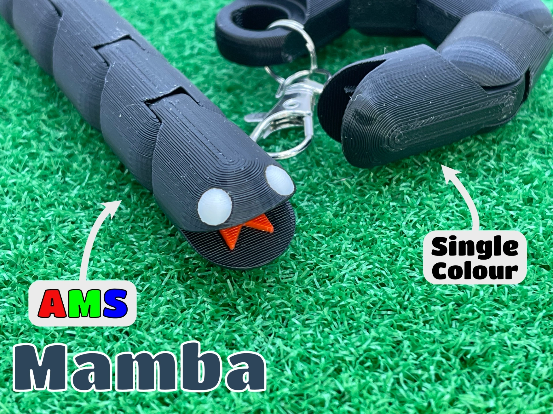 Mamba - Articulated Fidget Toy & Keychain 来自 MalcTheOracle - MakerWorld