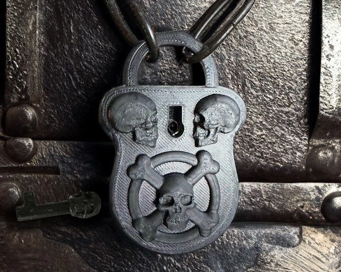 Antique Skull Lock and Key (Functional) 二次创作 - 来自 Kopp3D MakerWorld：免费 ...