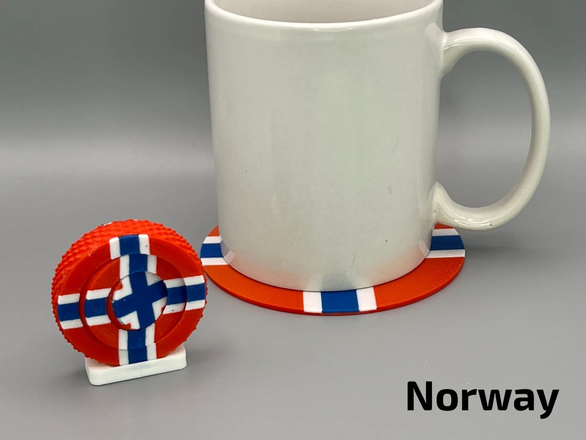 Norwegian Flag - Textured Gyro Fidget Spinner 来自 MalcTheOracle - MakerWorld
