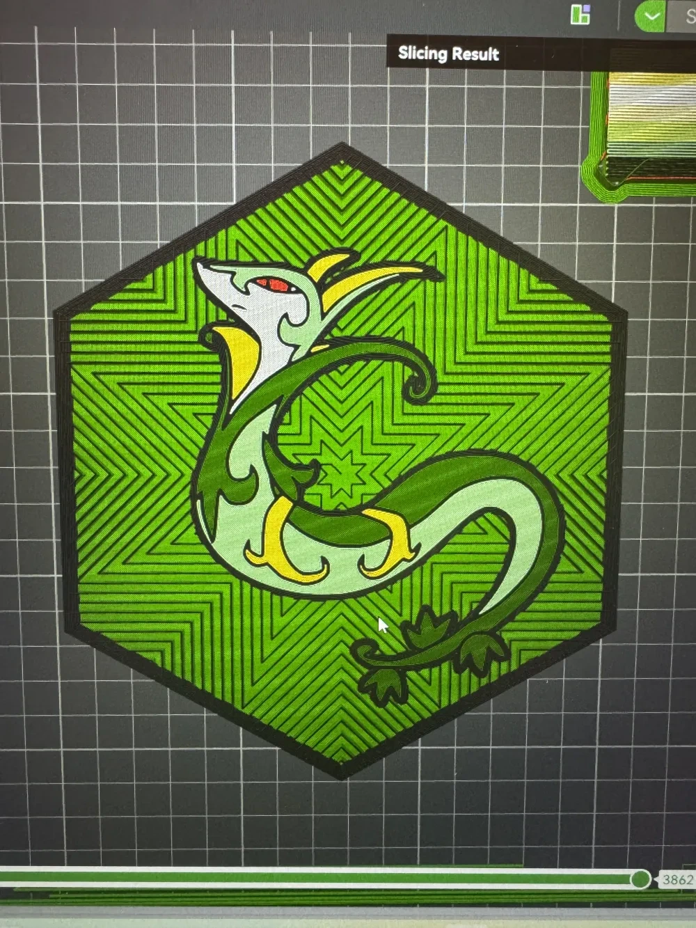 #497 君主蛇 六边形墙面艺术 - 免费 3D 打印模型 - MakerWorld