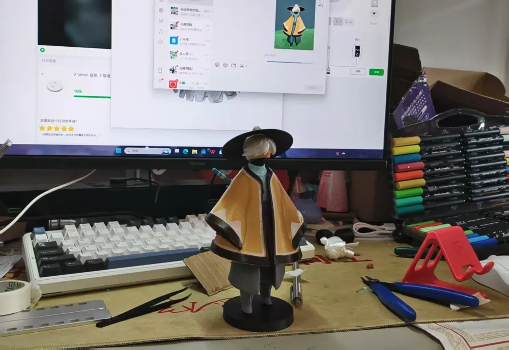 光遇道袍箬笠，雨伞，武士裤，面罩 来自 睡睡睡着了 MakerWorld：免费下载 3D 模型