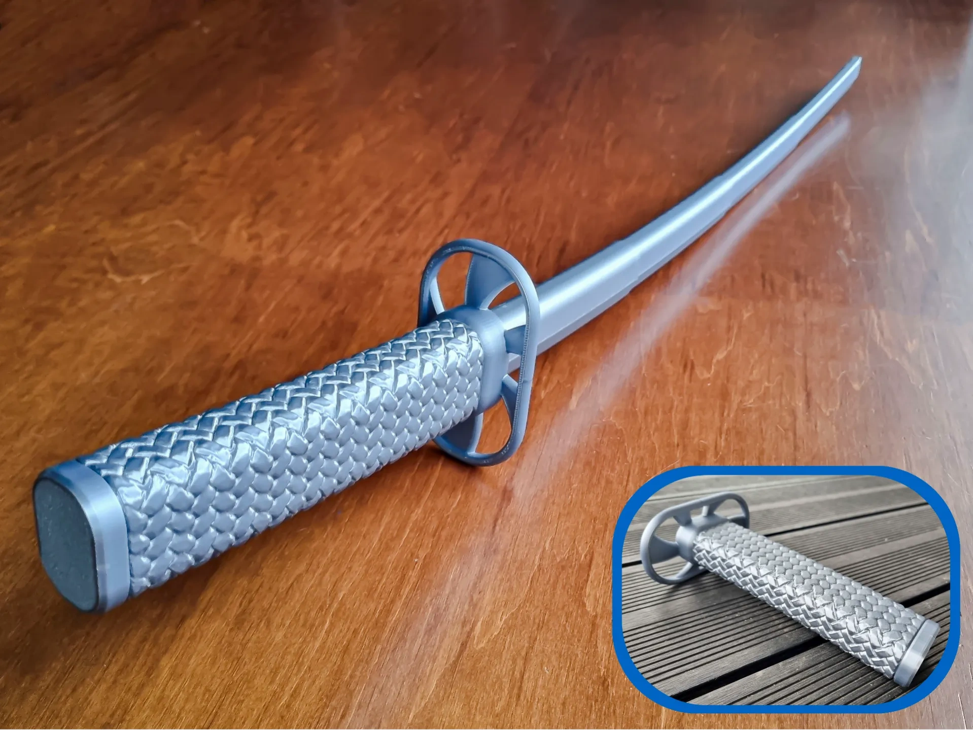 银色编织武士刀（无需支撑，一体打印） 来自 Mr_Andre - MakerWorld