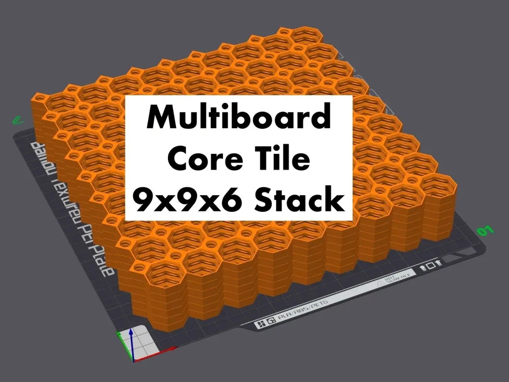 Multiboard Tile - Core - 9x9x6 Stack Optimized - 免费 3D 打印模型 - MakerWorld