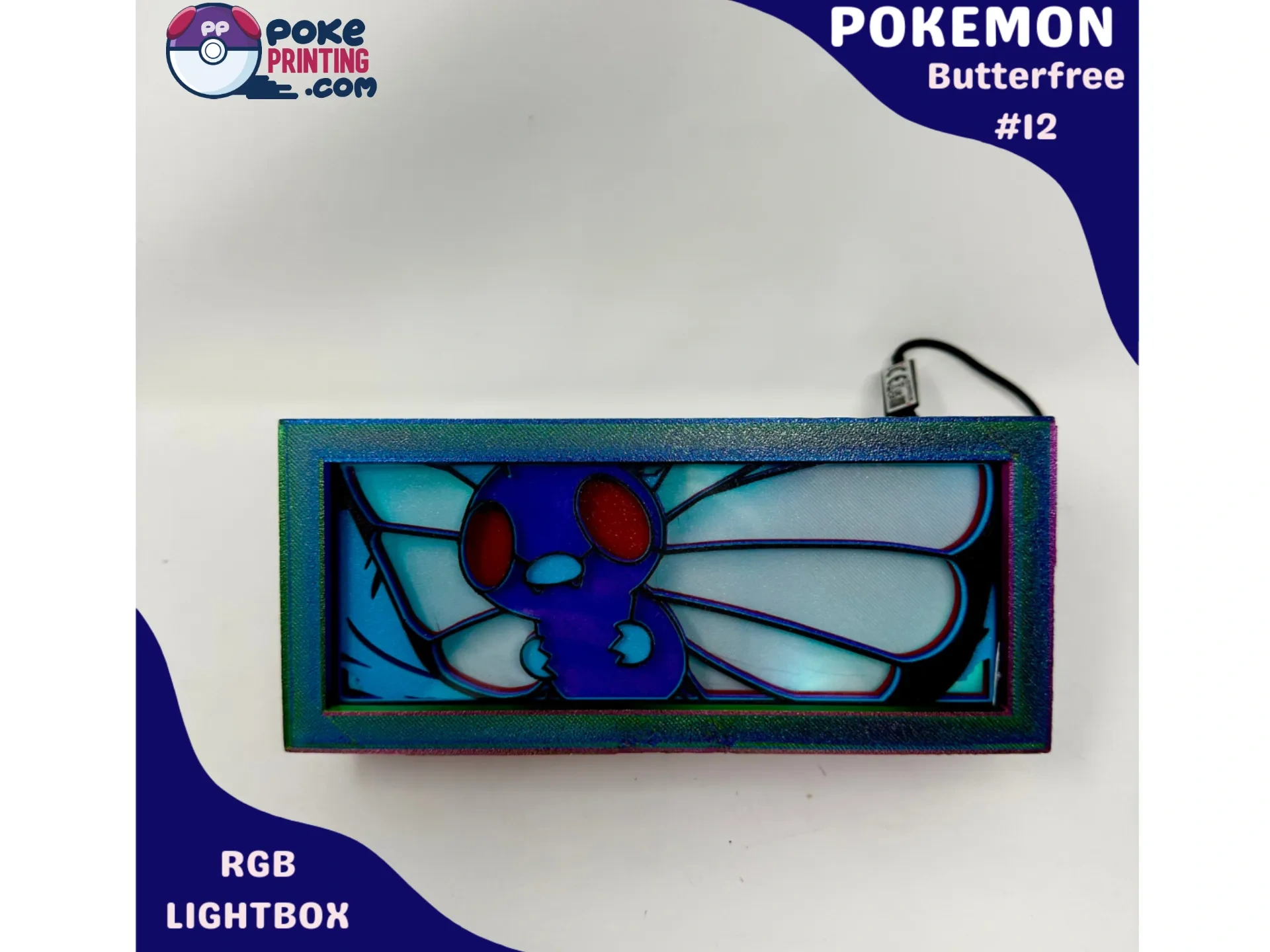 Butterfree Pokemon RGB Lightbox 来自 Poke Printing - MakerWorld