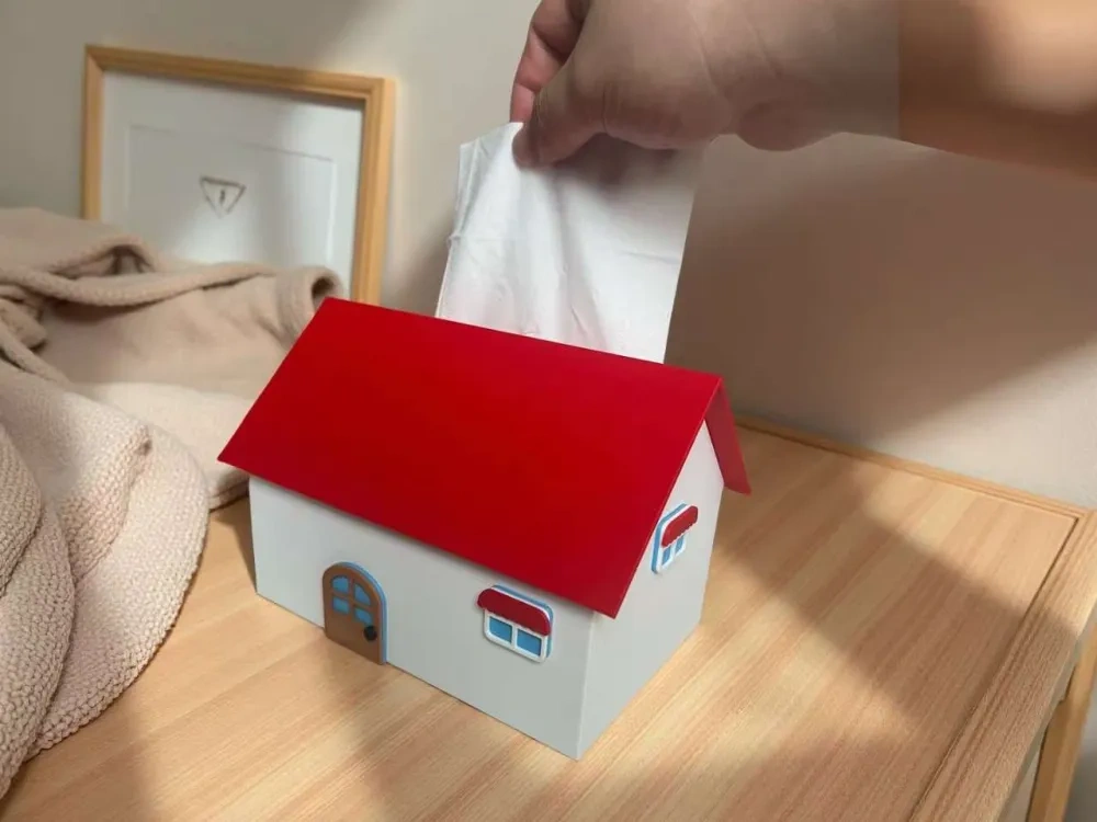 小清新房子抽纸盒 来自 小奕大侠 MakerWorld：免费下载 3D 模型