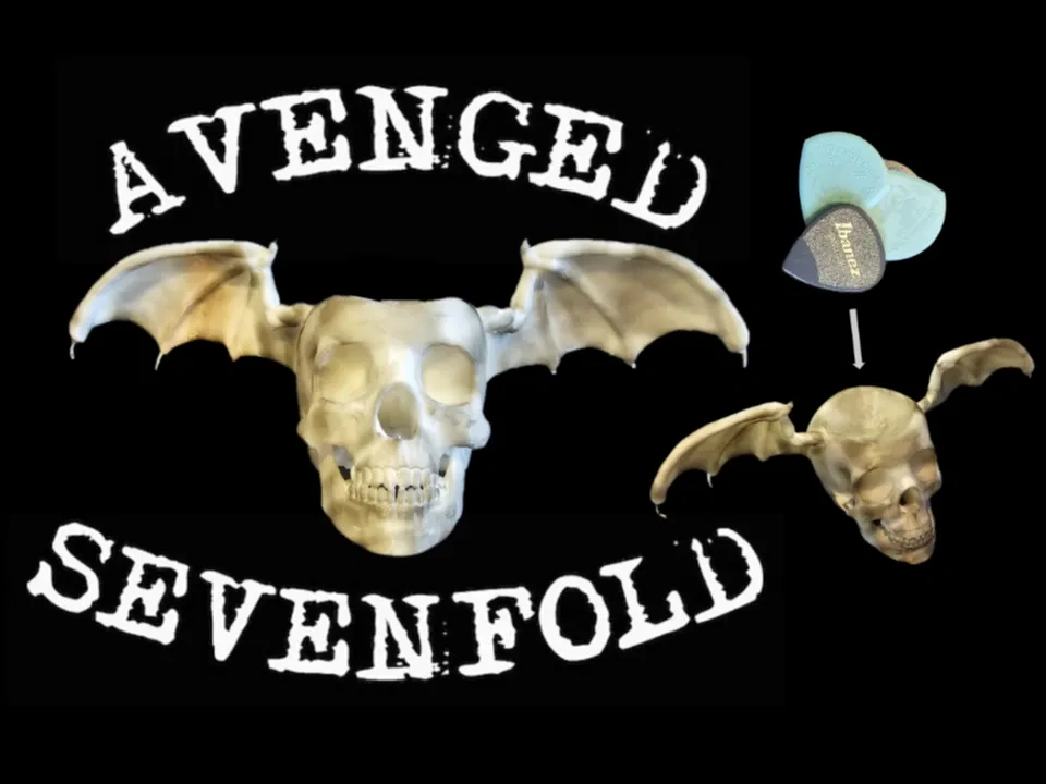 Deathbat - A7X - Skull guitar pick Bowl 二次创作 - 来自 BluExEvo - MakerWorld