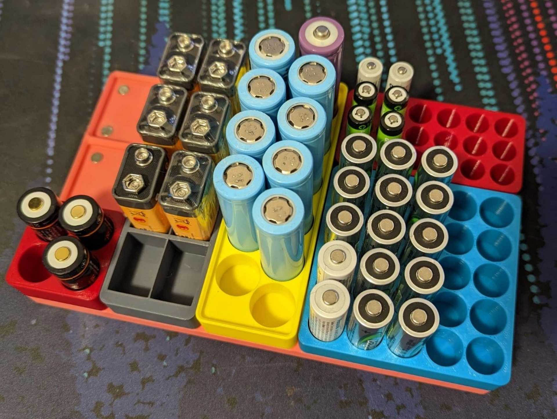 Gridfinity 18650 电池收纳盒（多种尺寸） 二次创作 - 来自 Dalkain MakerWorld：免费下载 3D 模型