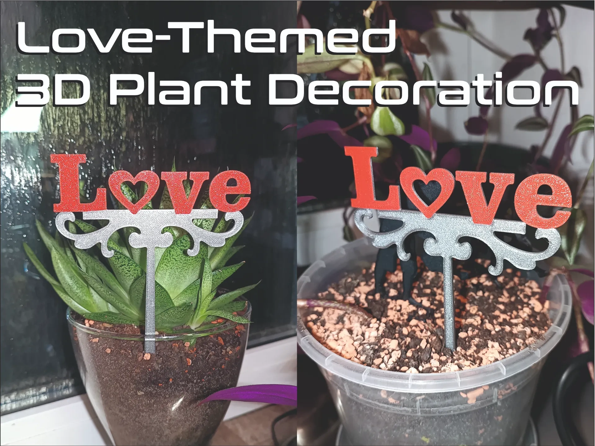 Love-Themed 3D Plant Decoration 来自 3D.printing.Boutique.de - MakerWorld