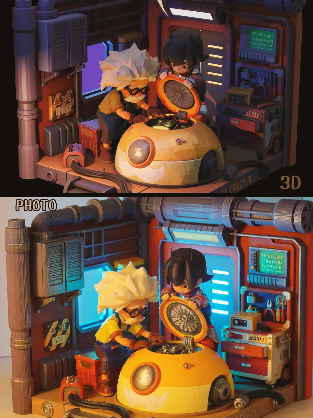 洋流城小事记-修理车间组合（疯景CrazyJN 原创） - 免费 3D 打印模型 - MakerWorld