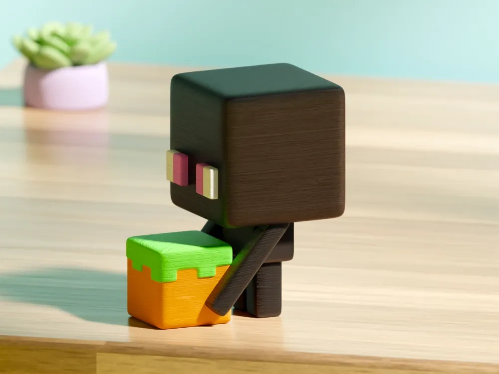 无需 AMS 可爱的我的世界末影人手办 - 免费 3D 打印模型 - MakerWorld