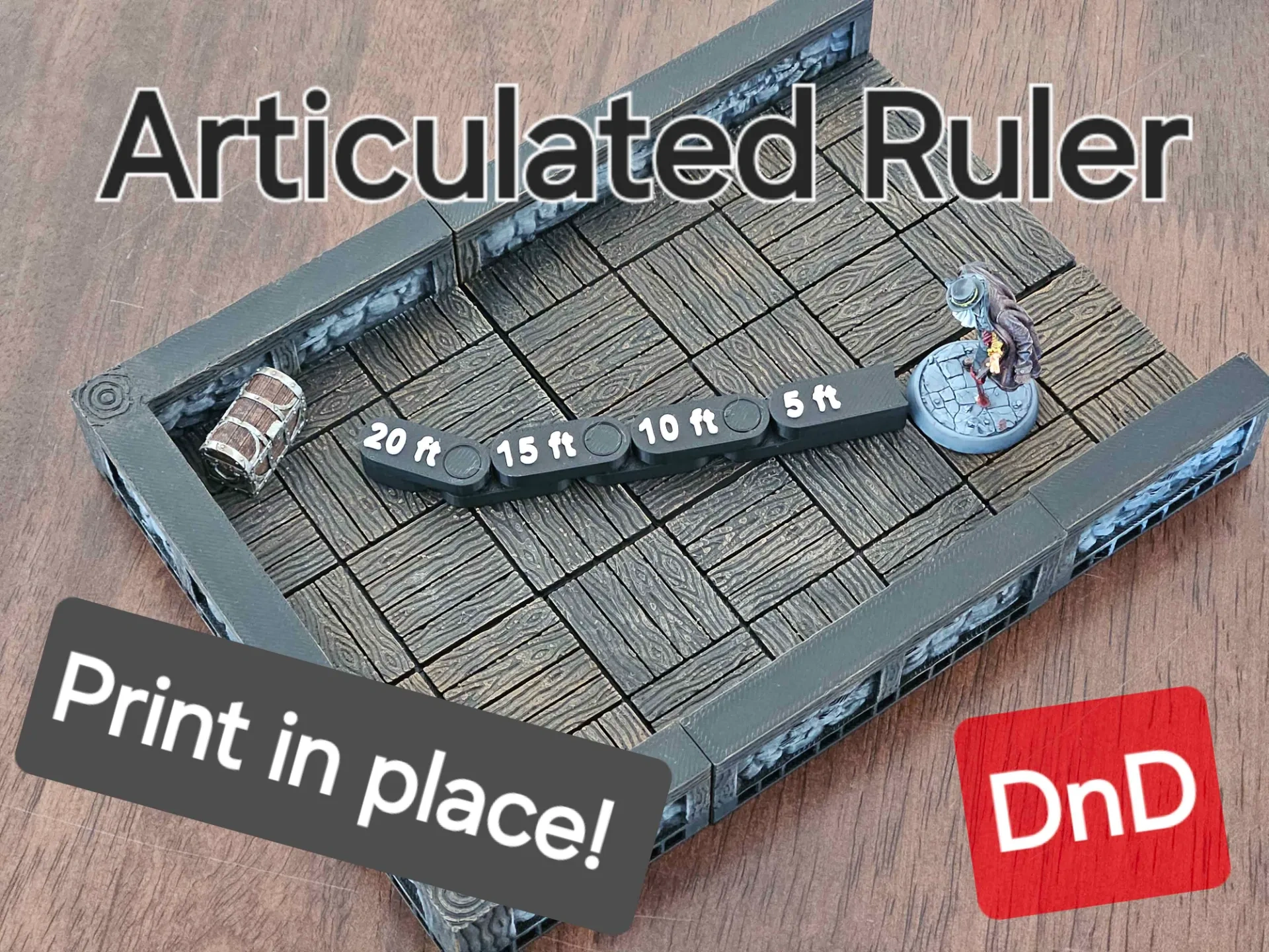 Articulated Print-in-place Ruler (DnD Edition) 来自 Yandalf - MakerWorld