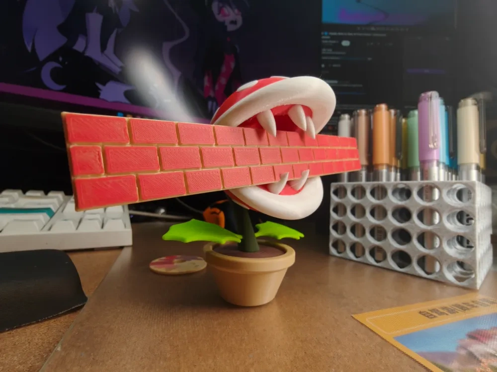 摇头晃脑的食人花 (no AMS) Bobblehead Piranha Plant 来自 wCHRGw MakerWorld：免费下载 3D 模型