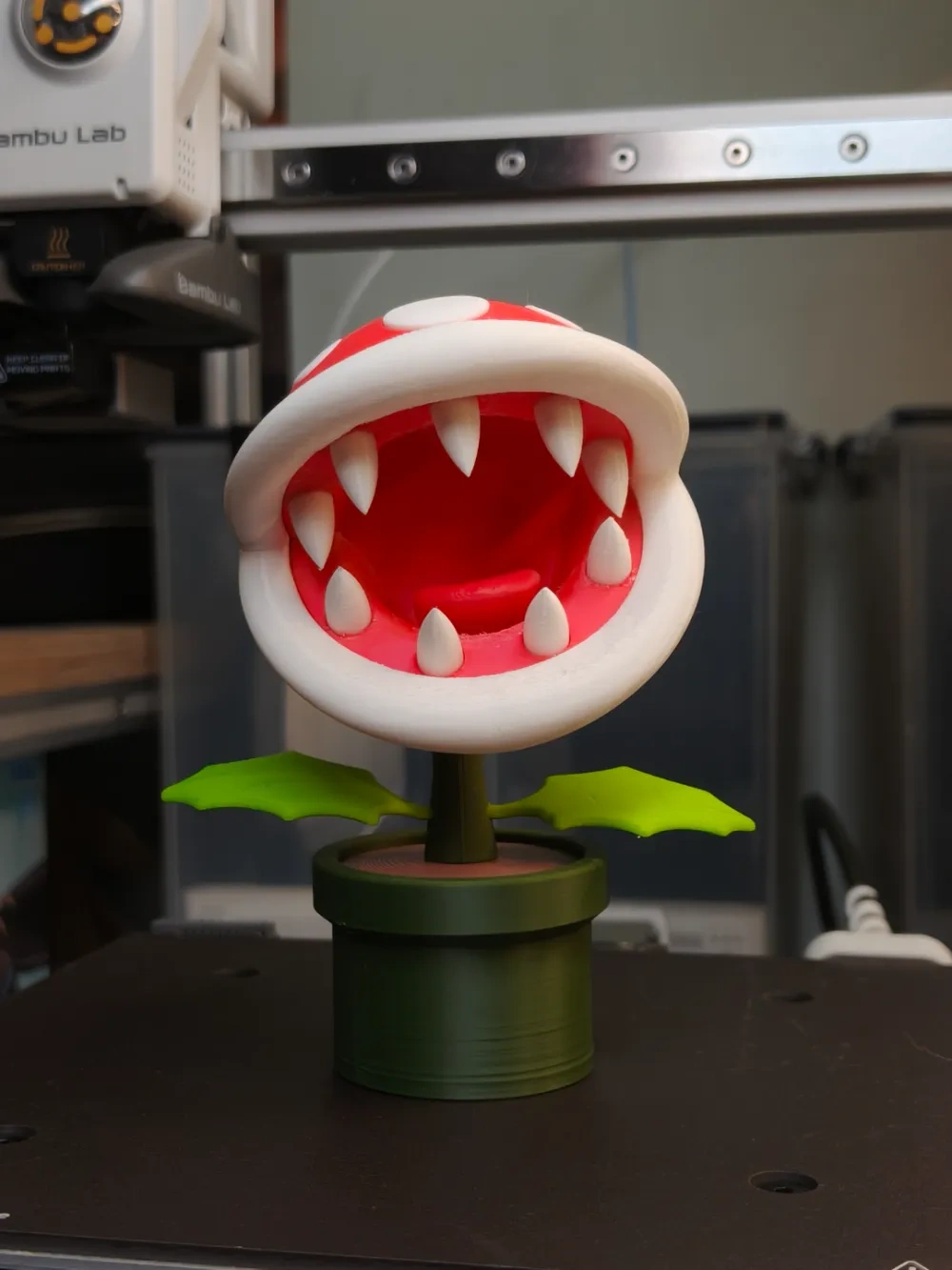 摇头晃脑的食人花 (no AMS) Bobblehead Piranha Plant 来自 wCHRGw MakerWorld：免费下载 3D 模型