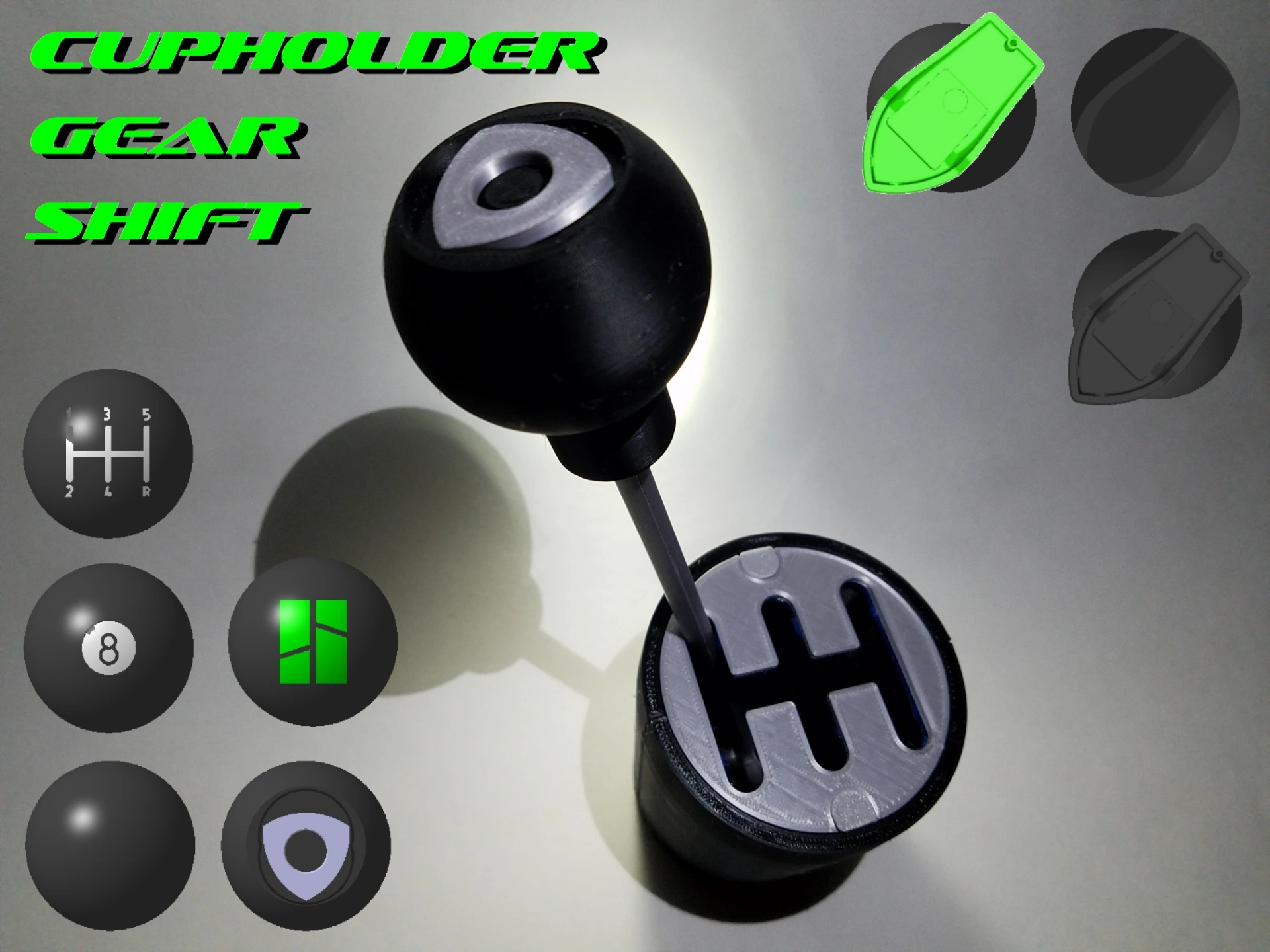 Cupholder Gear Shifter, 8 Knobs + Fidget Rotary 来自 N426 - MakerWorld