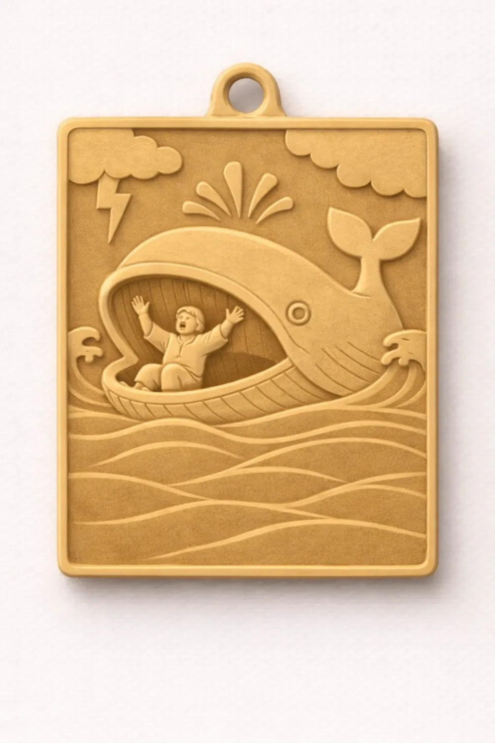 约拿的鲸鱼圣经钥匙扣/挂饰 - 免费 3D 打印模型 - MakerWorld