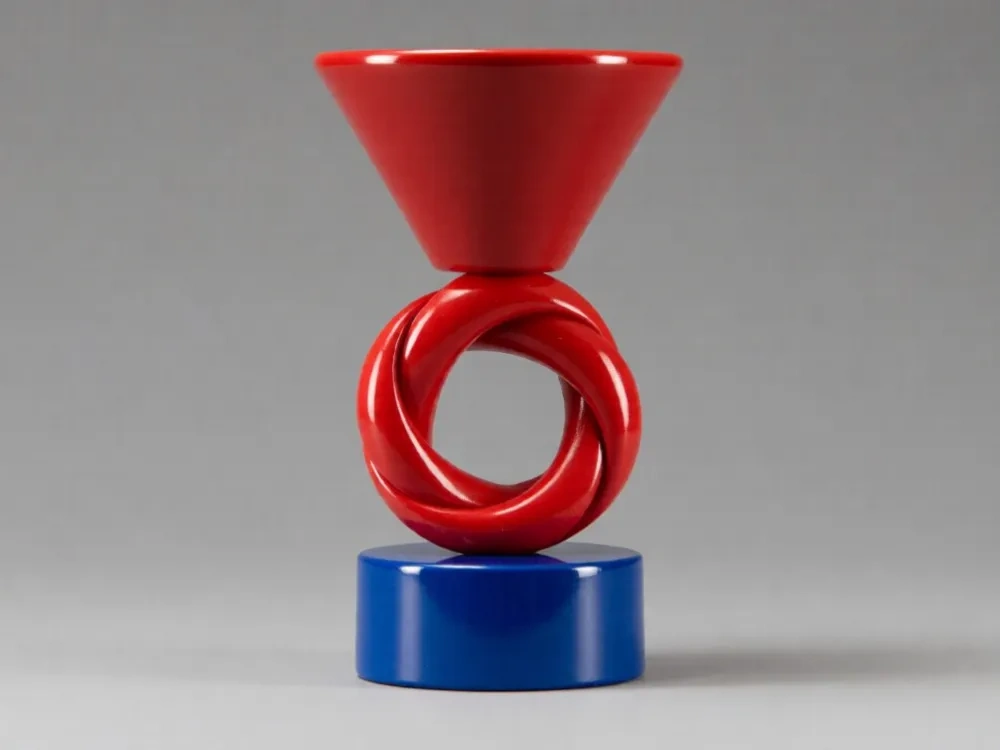 红色和蓝色抽象雕塑 - 免费 3D 打印模型 - MakerWorld