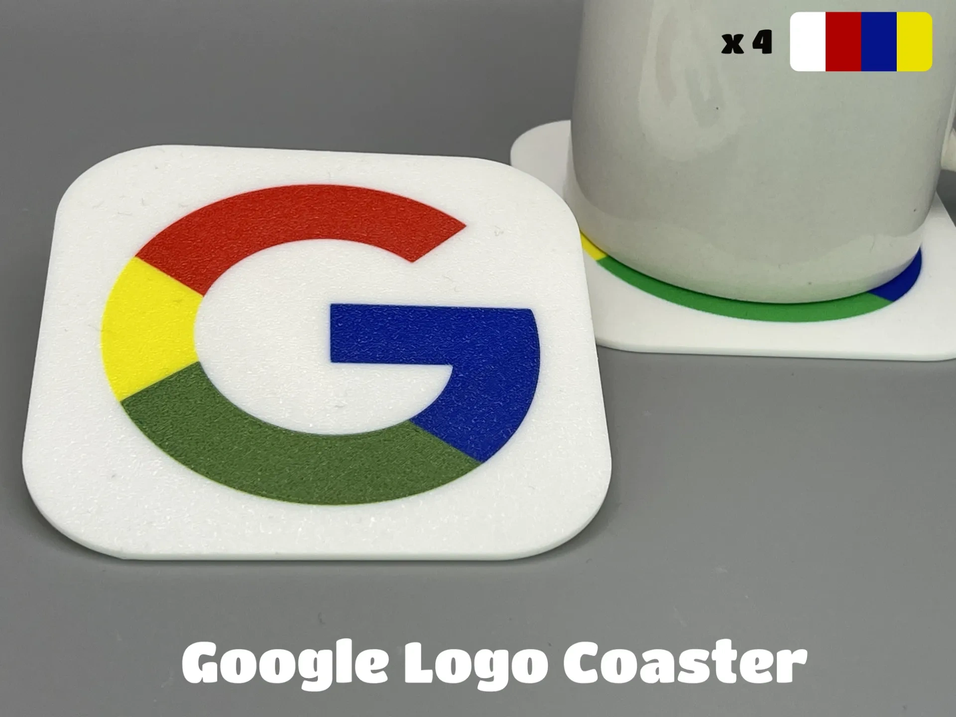 Google Logo App Icon for iPhone/iPad Coaster 来自 MalcTheOracle - MakerWorld