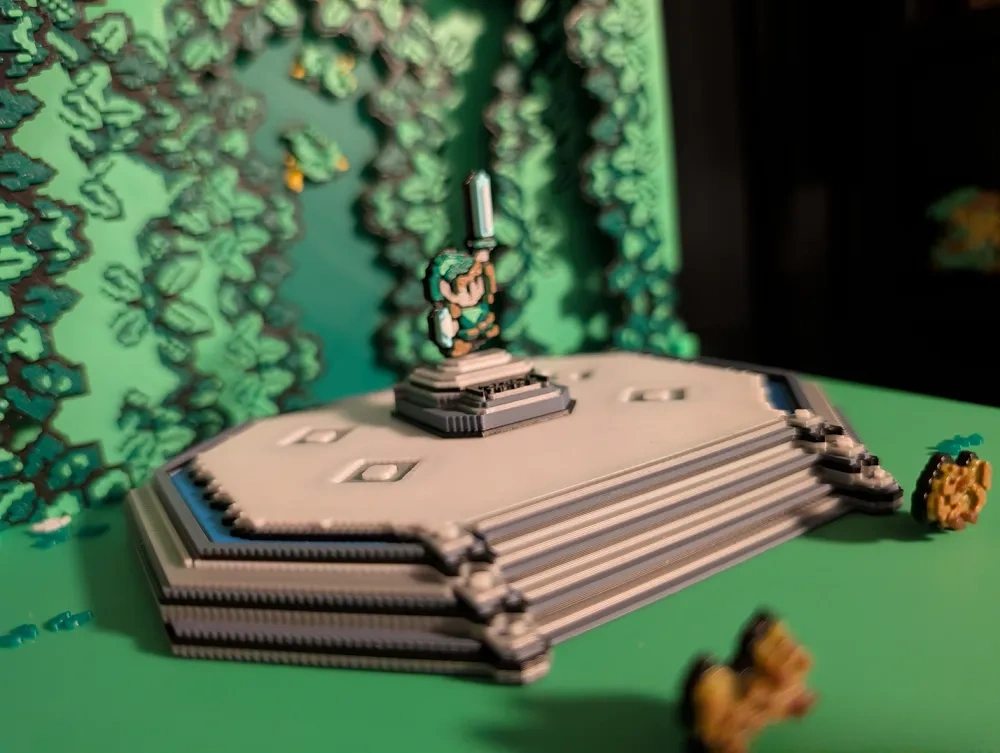 塞尔达传说：众神的三角力量大师之剑微缩景观 来自 LayeredPixels by Tomas MakerWorld：免费下载 3D 模型