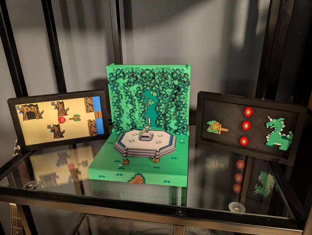 塞尔达传说：众神的三角力量大师之剑微缩景观 来自 LayeredPixels by Tomas MakerWorld：免费下载 3D 模型