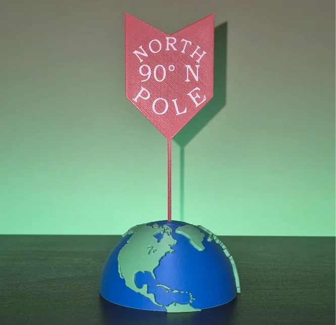 North Pole Sign with earth holder 来自 Szaszpi - MakerWorld