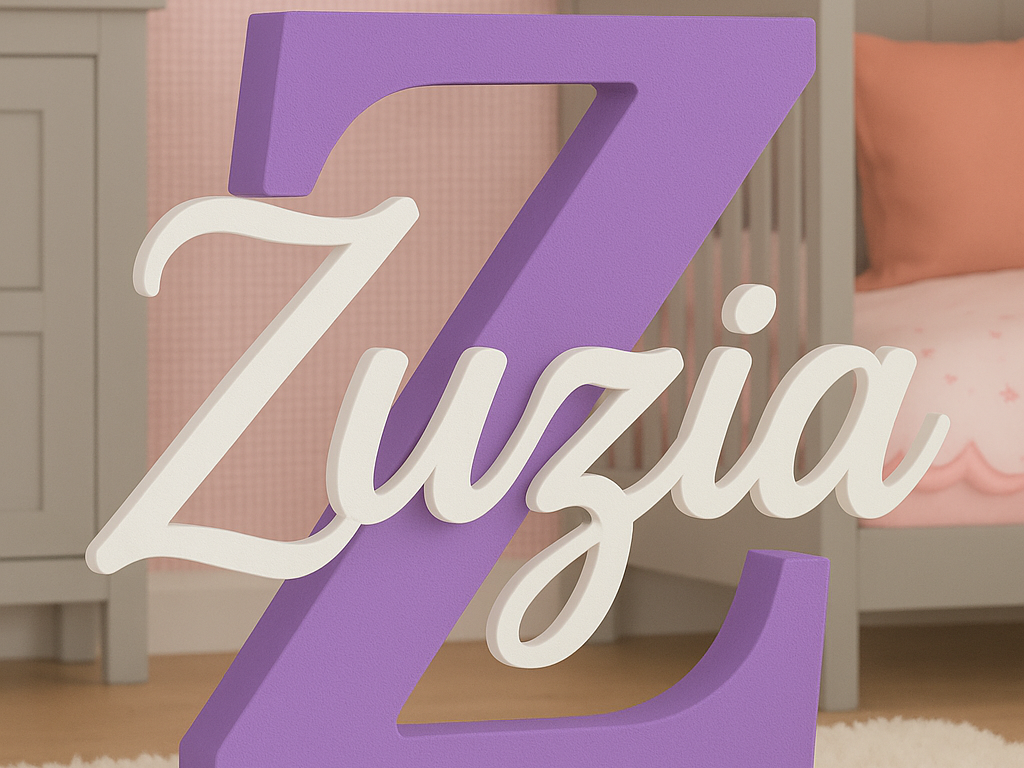 Zuzia婴儿房字母牌 (连笔字体) 来自 Dehydrate7 MakerWorld：免费下载 3D 模型