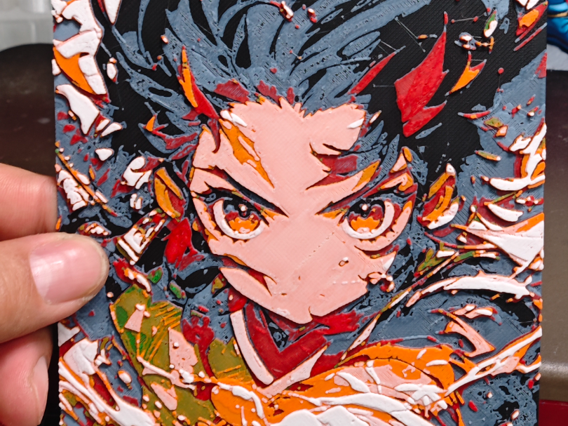 鬼灭之刃-灶门炭治郎 六色 版画 来自 拾光漫行 MakerWorld：免费下载 3D 模型