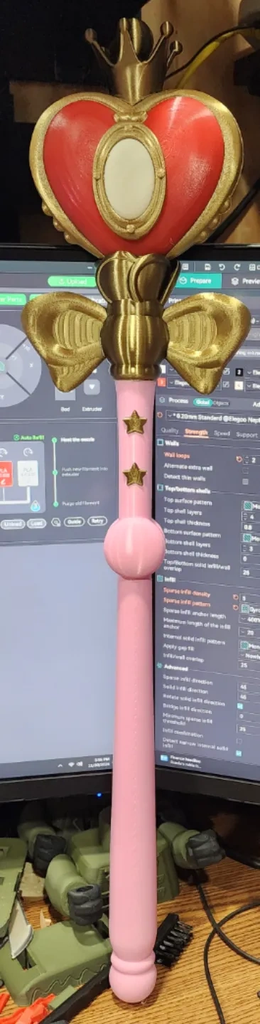 水手月亮多部件螺旋心形权杖Cosplay 来自 TCS ThreeD - MakerWorld