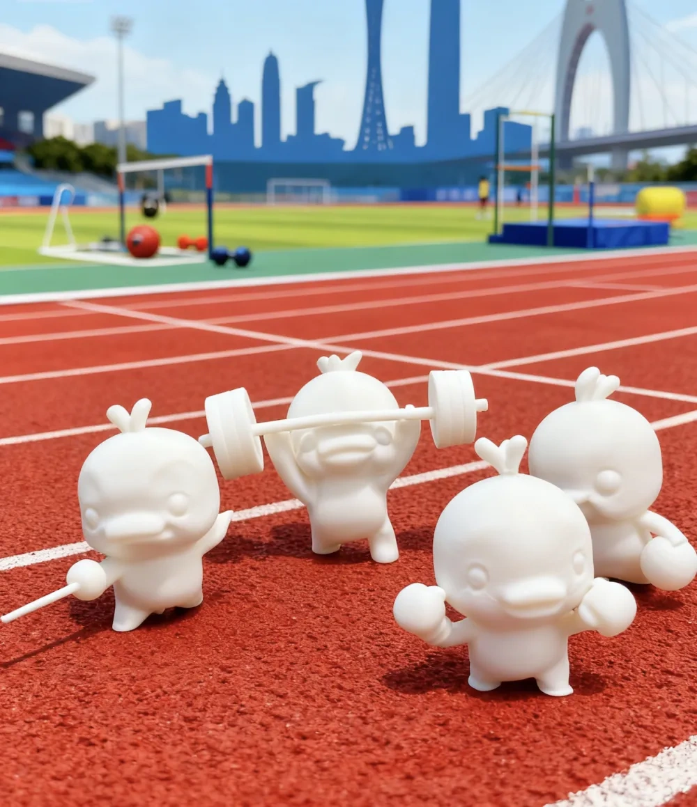 全运会吉祥物 大湾鸡 活力大湾“鸡 四只运动鸡 一盘打印 来自 huilan MakerWorld：免费下载 3D 模型