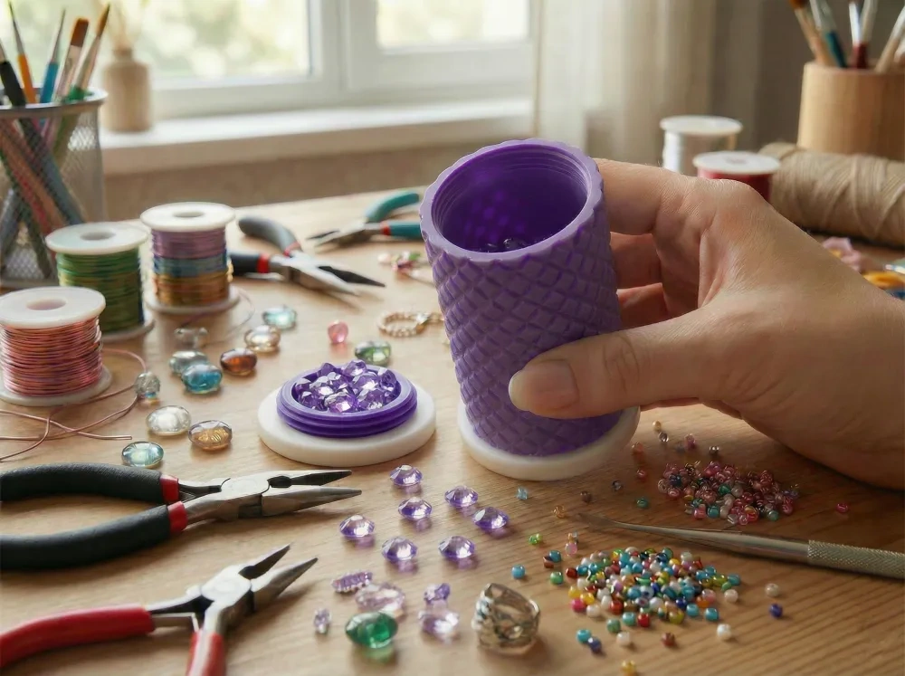 带螺纹盖的纹理圆柱形容器 来自 Delphir MakerWorld：免费下载 3D 模型