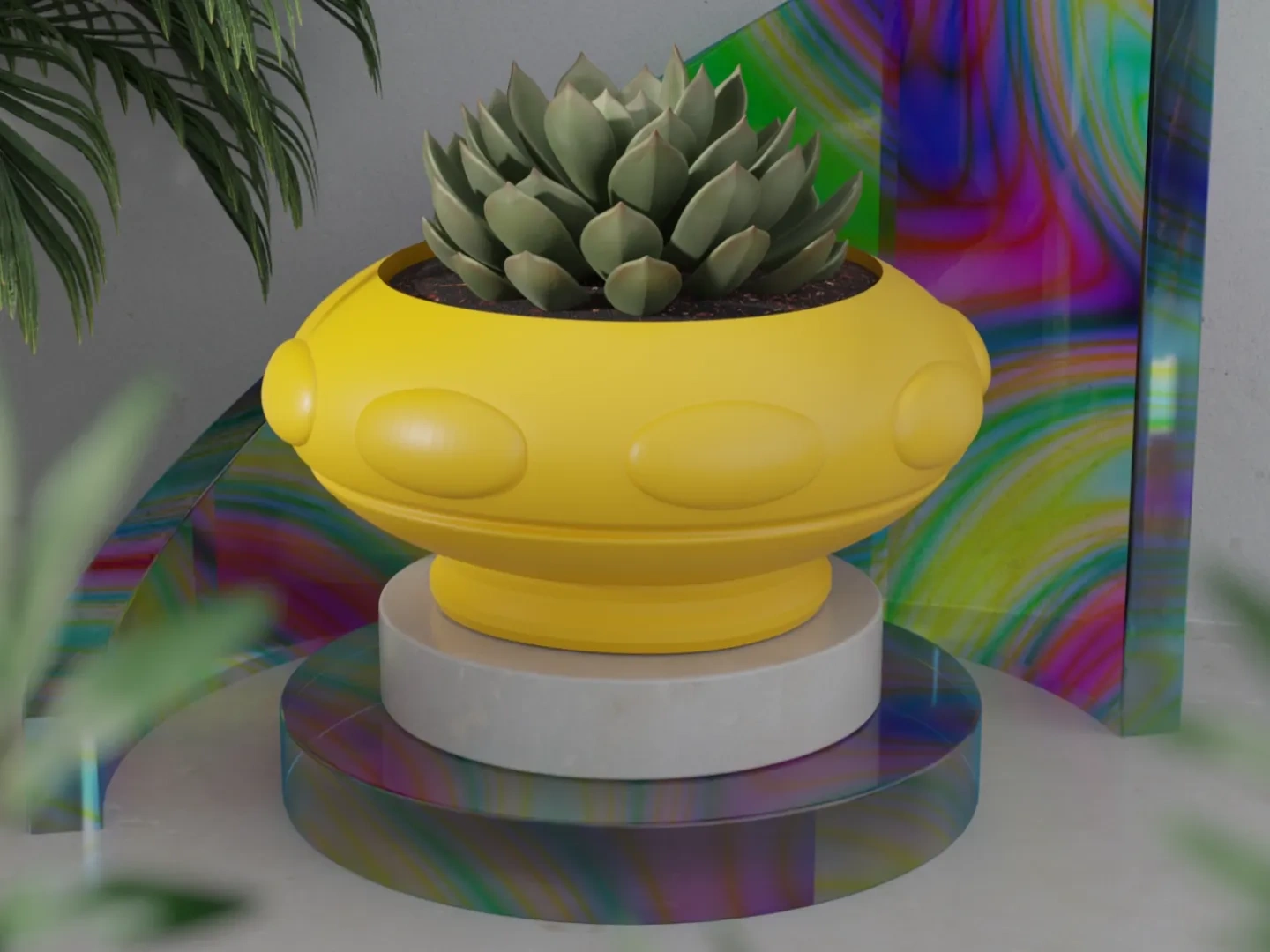 Retro UFO Space Ship Planter 来自 johnnyTbird - MakerWorld