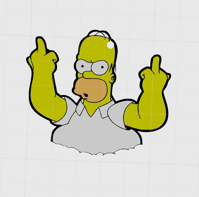 Homer Simpson Middle Finger Keyring / Keychain 来自 Hectic Prints 3D ...